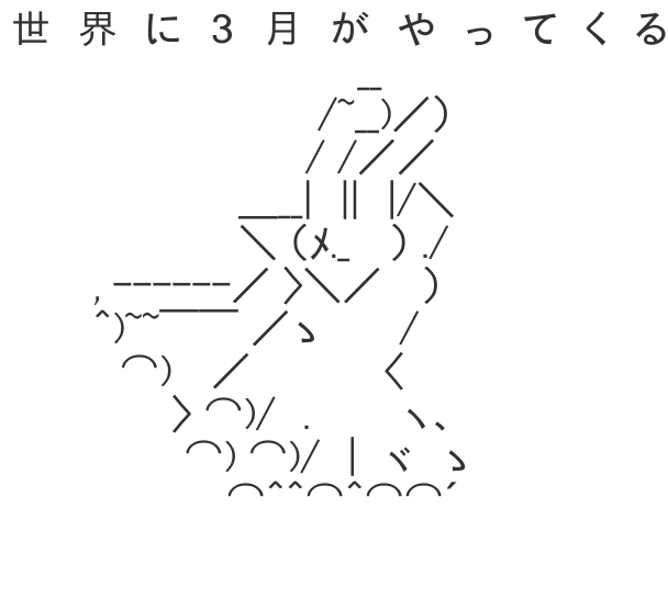 3月ウサギ | AAHub - スマホ対応のアスキーアートビューアー