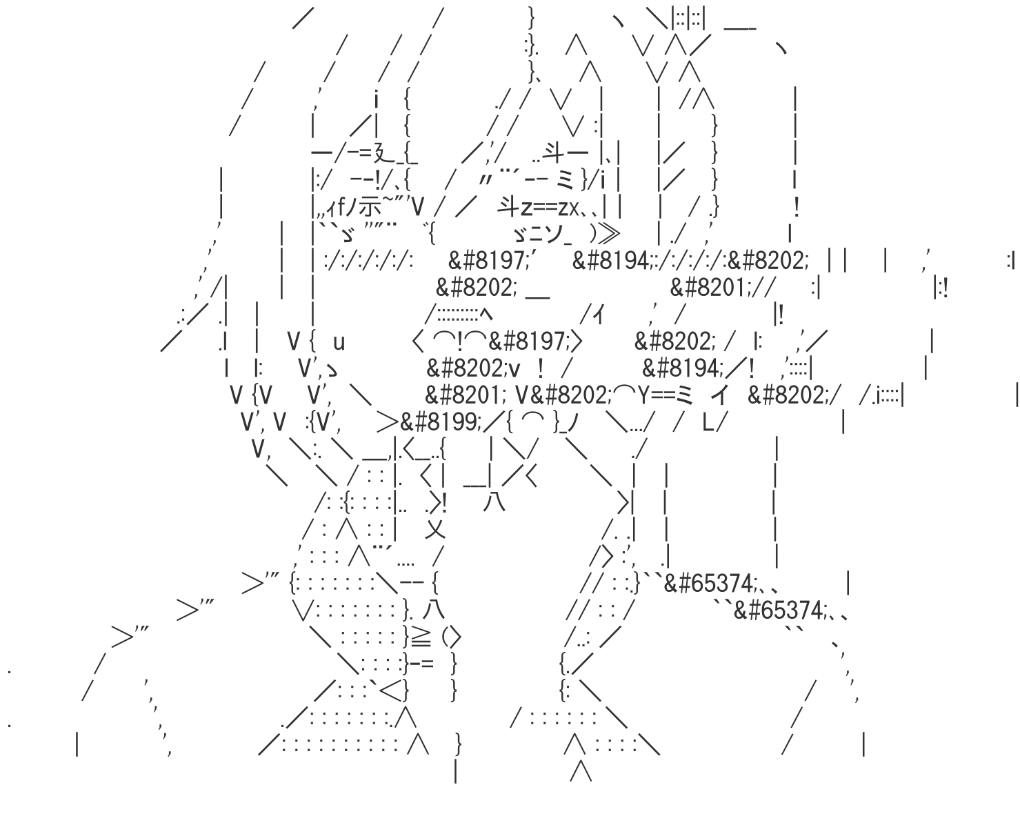 川神舞R18・01（半裸・特殊衣装） | AAHub - スマホ対応のアスキーアートビューアー